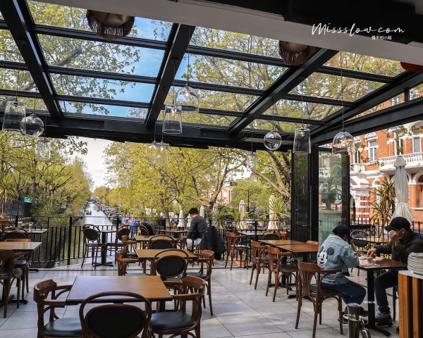 倫敦小威尼斯餐廳-Cafe Laville｜絕美的開放式玻璃屋，近距離欣賞運河景